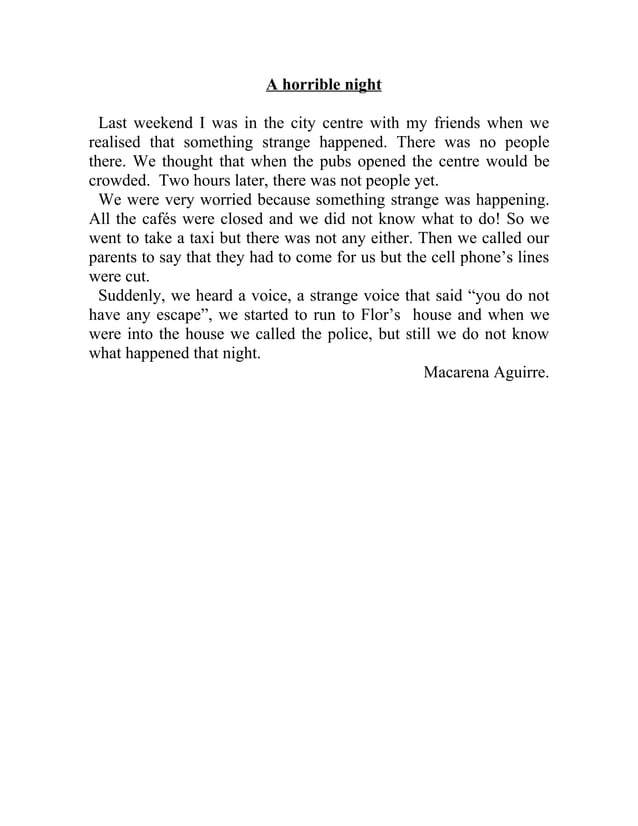 A Horrible Night | PDF