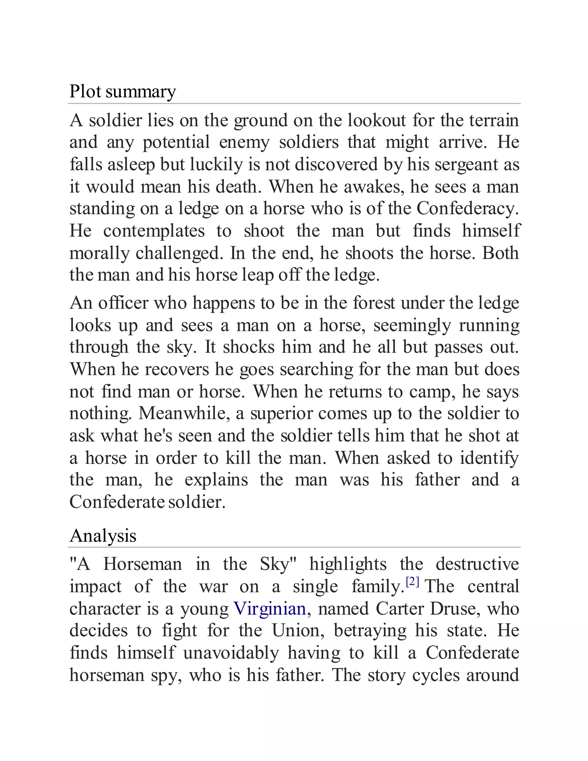 A horseman in the sky | DOCX