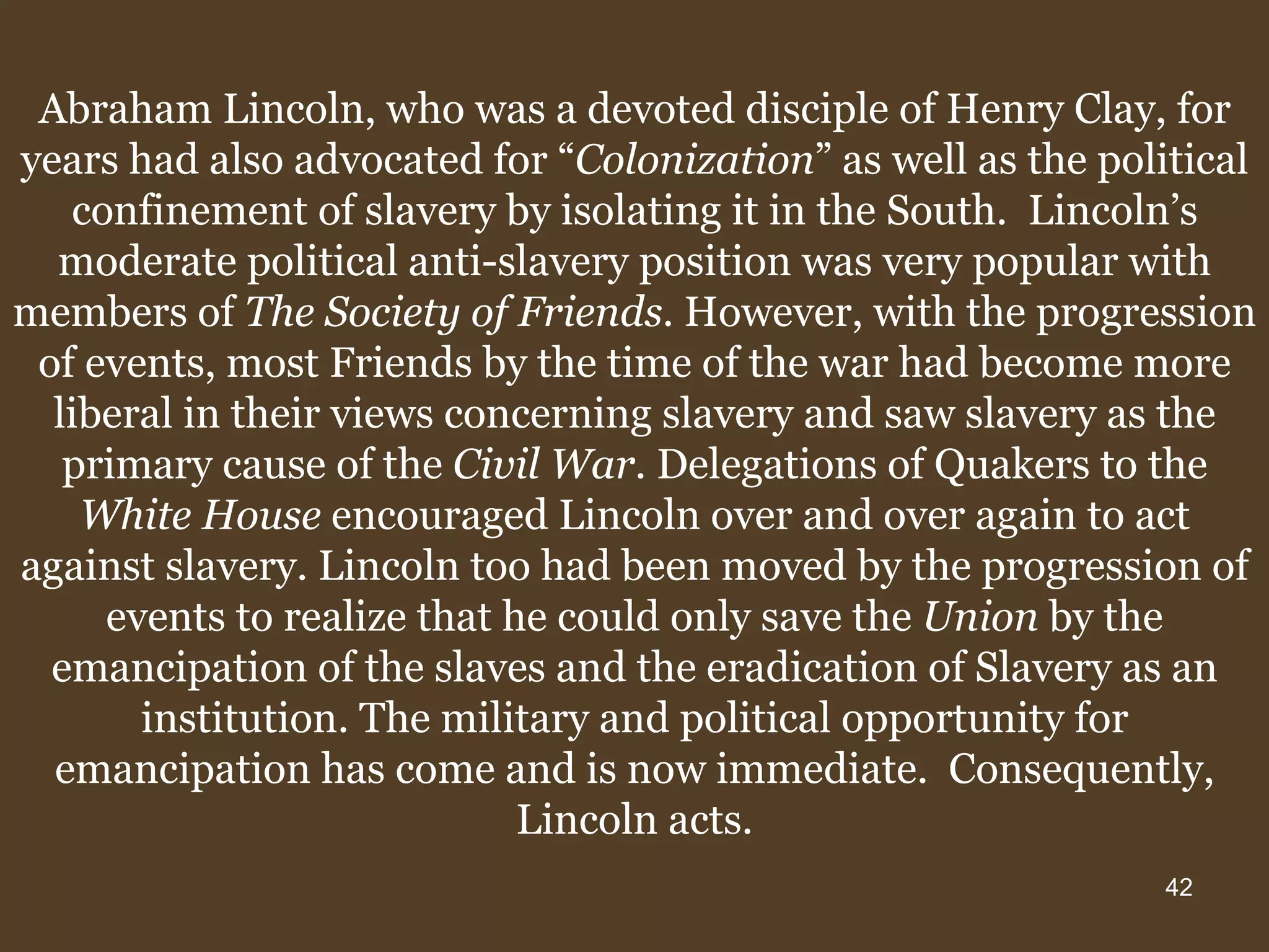 A House Divided ~ Lincoln Quakers Civil War | PPT