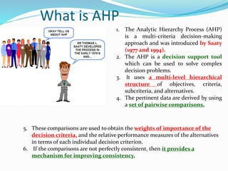 Analytical Hierarchy Process (Decision Making)- Application In Urban ...