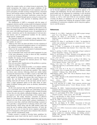 AHP-Based Equipment Selection Model For Construction Projects | PDF