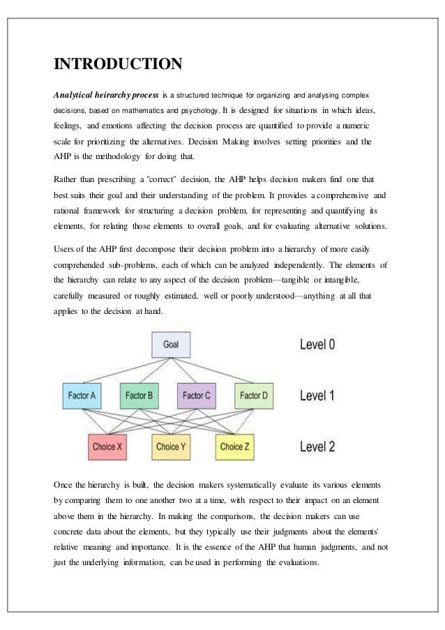 Analytic hierarchy process (AHP)