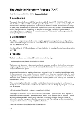 AHP model for qualitative research study | PDF