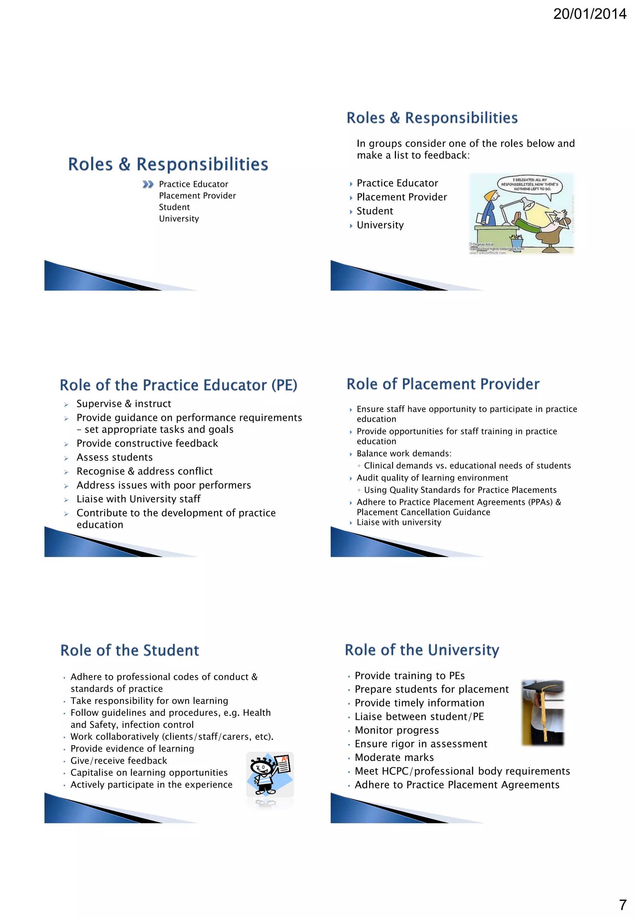 AHP Practice Educator Training January 2014 | PDF