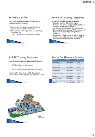 AHP Practice Educator Training January 2014 | PDF