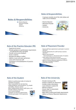 AHP Practice Educator Training January 2014 | PDF