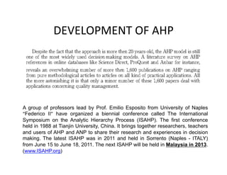 Apply AHP in decision making | PDF