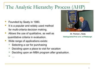 Introduction to AHP Method - Examples and Introduction | PPT