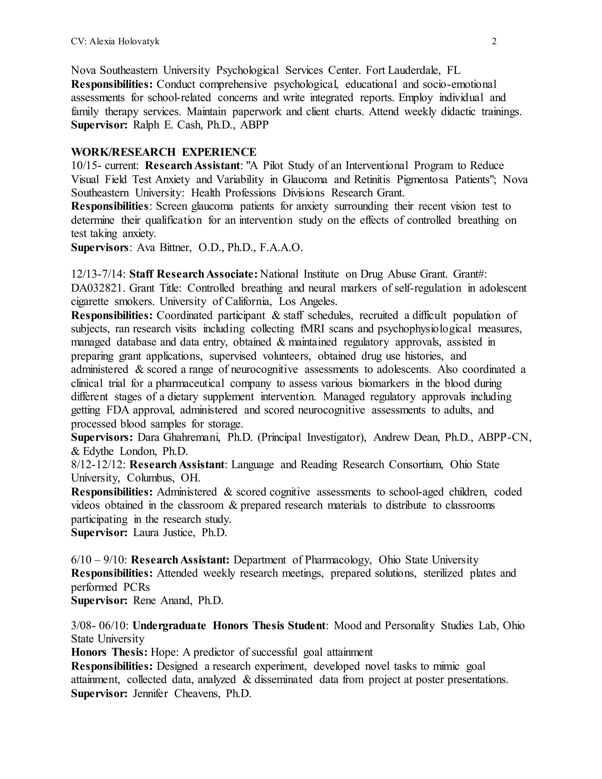 Alexia Holovatyk CV | DOCX