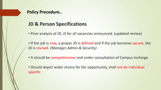 Recruitment and Selection Policy of a Montessori school | PPTX