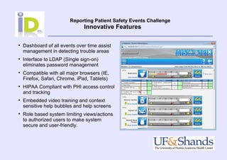 AHRQ Reporting Patient Safety challenge submission from IDinc and ...