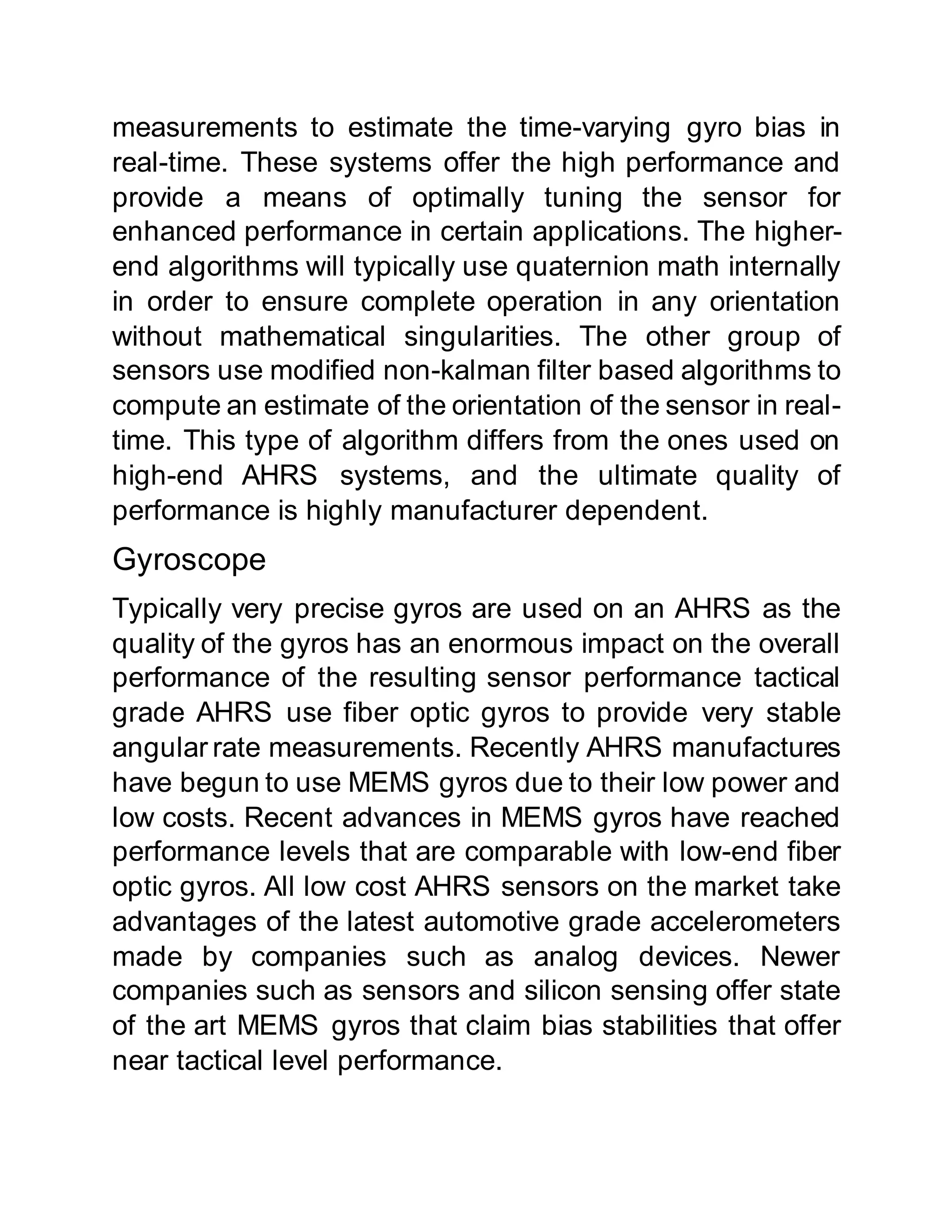 Ahrs navigation mechanism and applications | DOCX