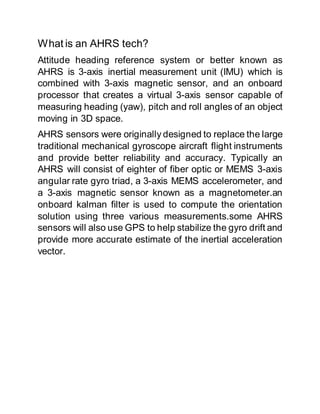 Ahrs navigation mechanism and applications | DOCX