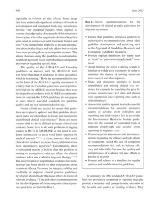 The 2012 AHS/AAN Guidelines for Prevention of Episodic Migraine: A ...