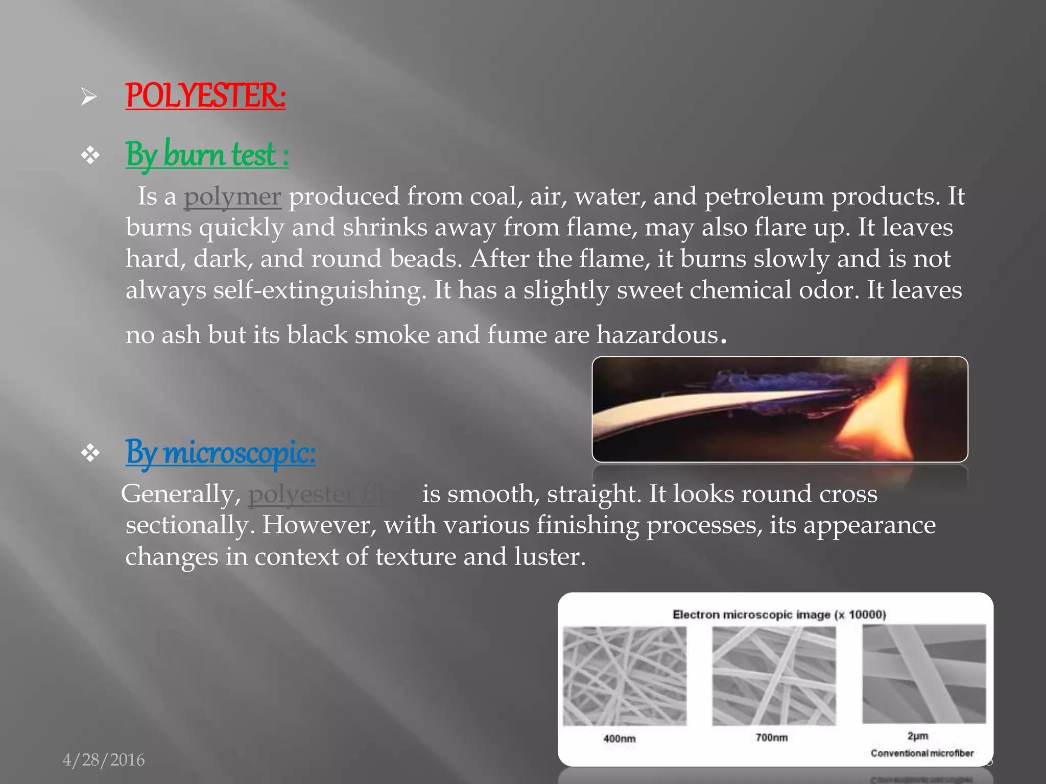 identification of textile fibers | PPTX | Needlework | Arts and Crafts