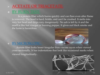 identification of textile fibers | PPTX | Needlework | Arts and Crafts