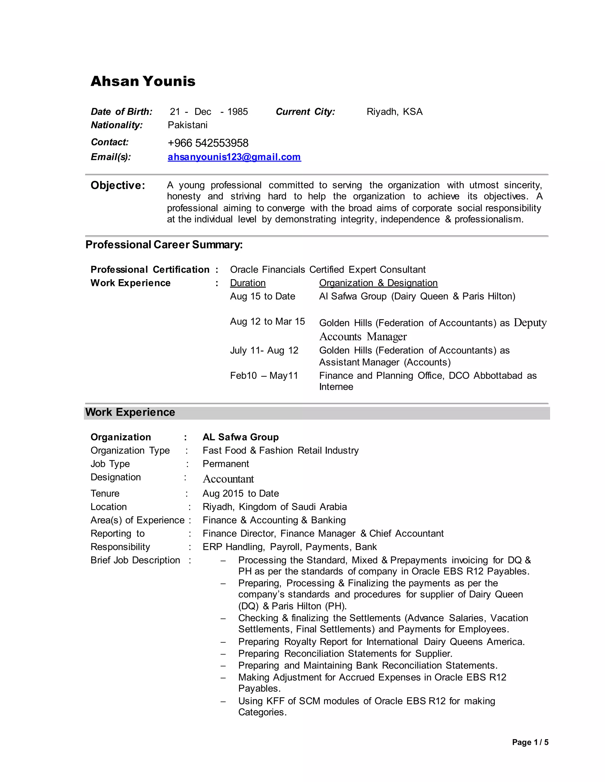 Ahsan resume | DOCX