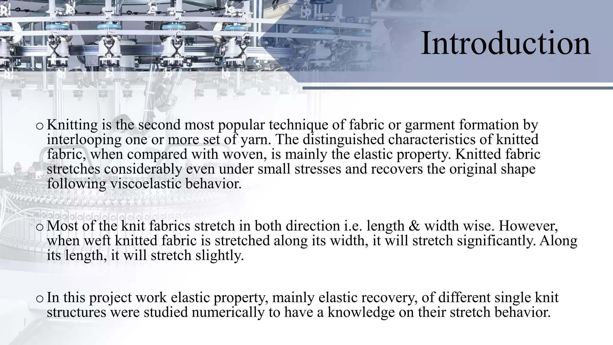 stretch recovery of knitted fabric | PPTX