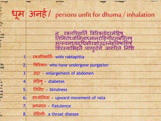 Ashtanga Hridaya Sutrasthana chapter 21 DHUMAPANA VIDHI / धूमपान विधि ...