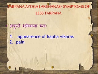 Ashtanga Hridaya Sutrasthana - chapter 24 tarpana - putapaka vidhi | PPTX