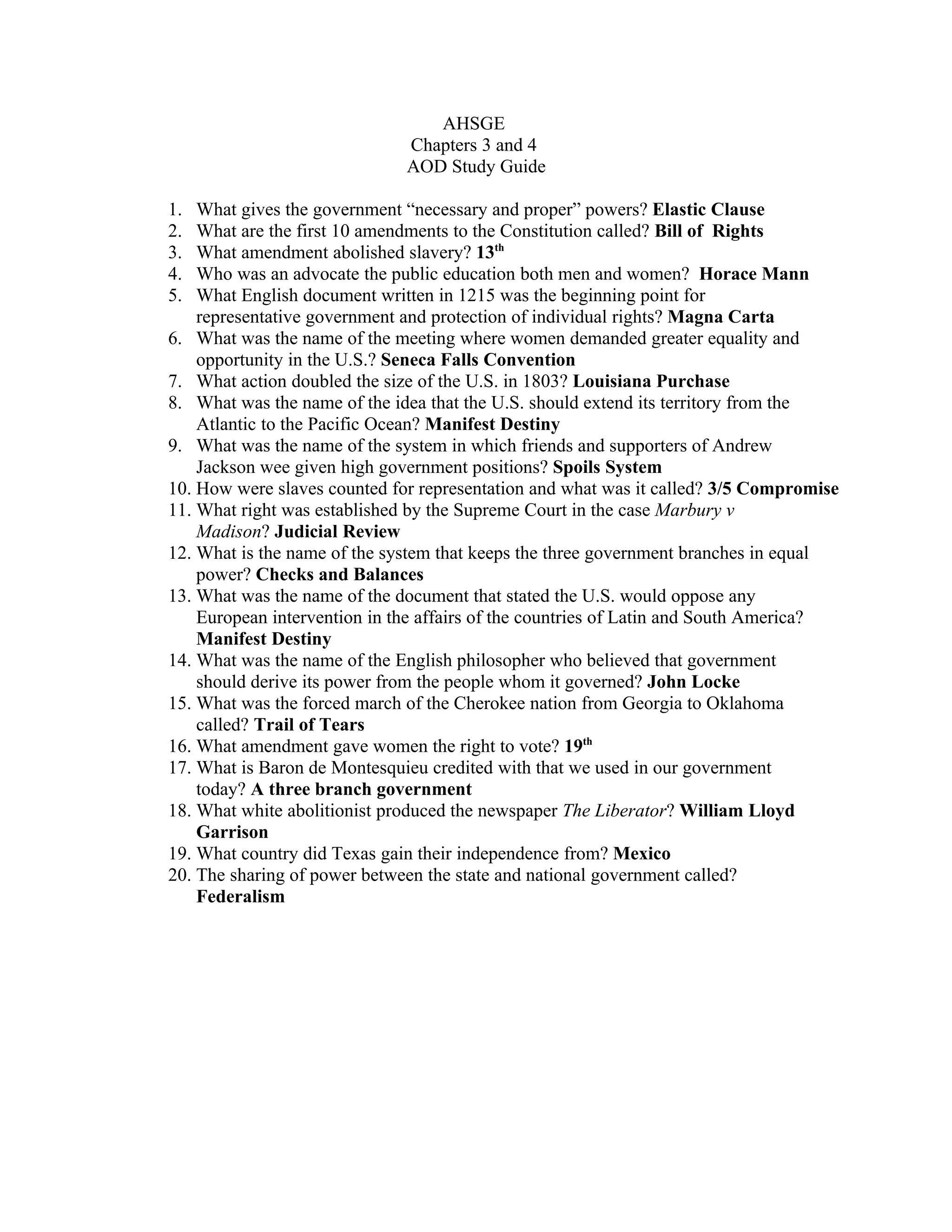 Ahsge ch. 3 and 4 study guide KEY | DOC | Crime & Harmful Acts to ...