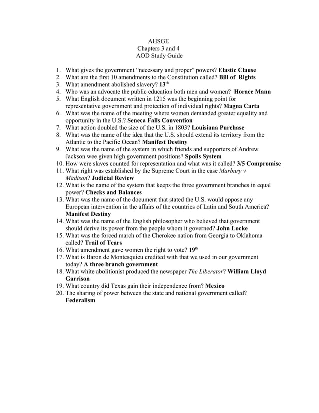 Ahsge ch. 3 and 4 study guide KEY | DOC | Crime & Harmful Acts to ...