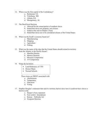 AHSGE Social Studies ch. 4 & 5 test | PDF