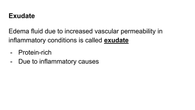 Edema, Transudate vs Exudate - Pathology - Allied courses | PPTX ...