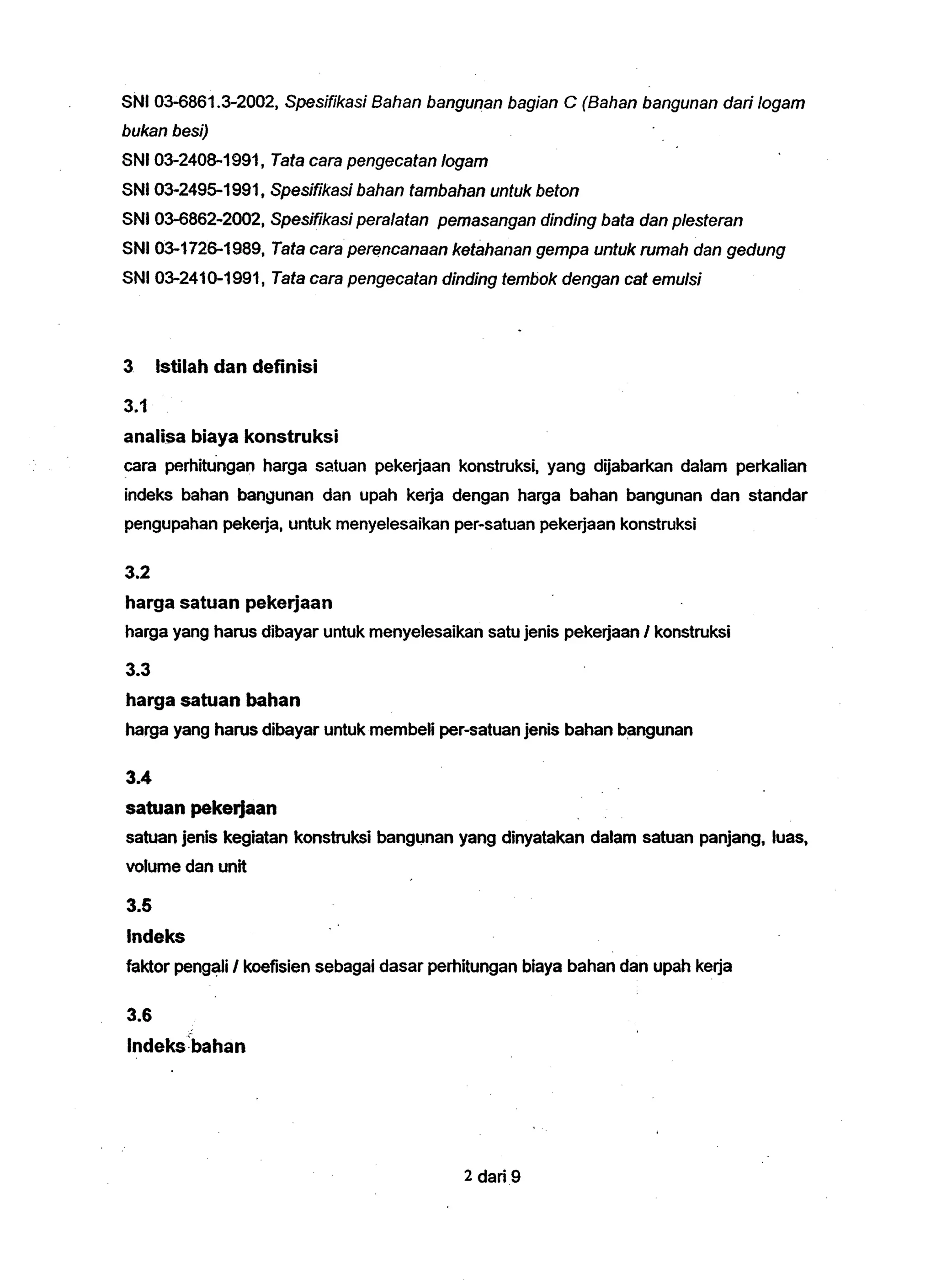 AHS Pekerjaan Persiapan RSNI T-12-2002 | PDF