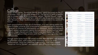 AMERICAN HORROR STORY TITLE SEQUENCE ANALYSIS | PPTX