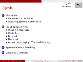 DefCamp 2013 - Android hacking techniques | PPT