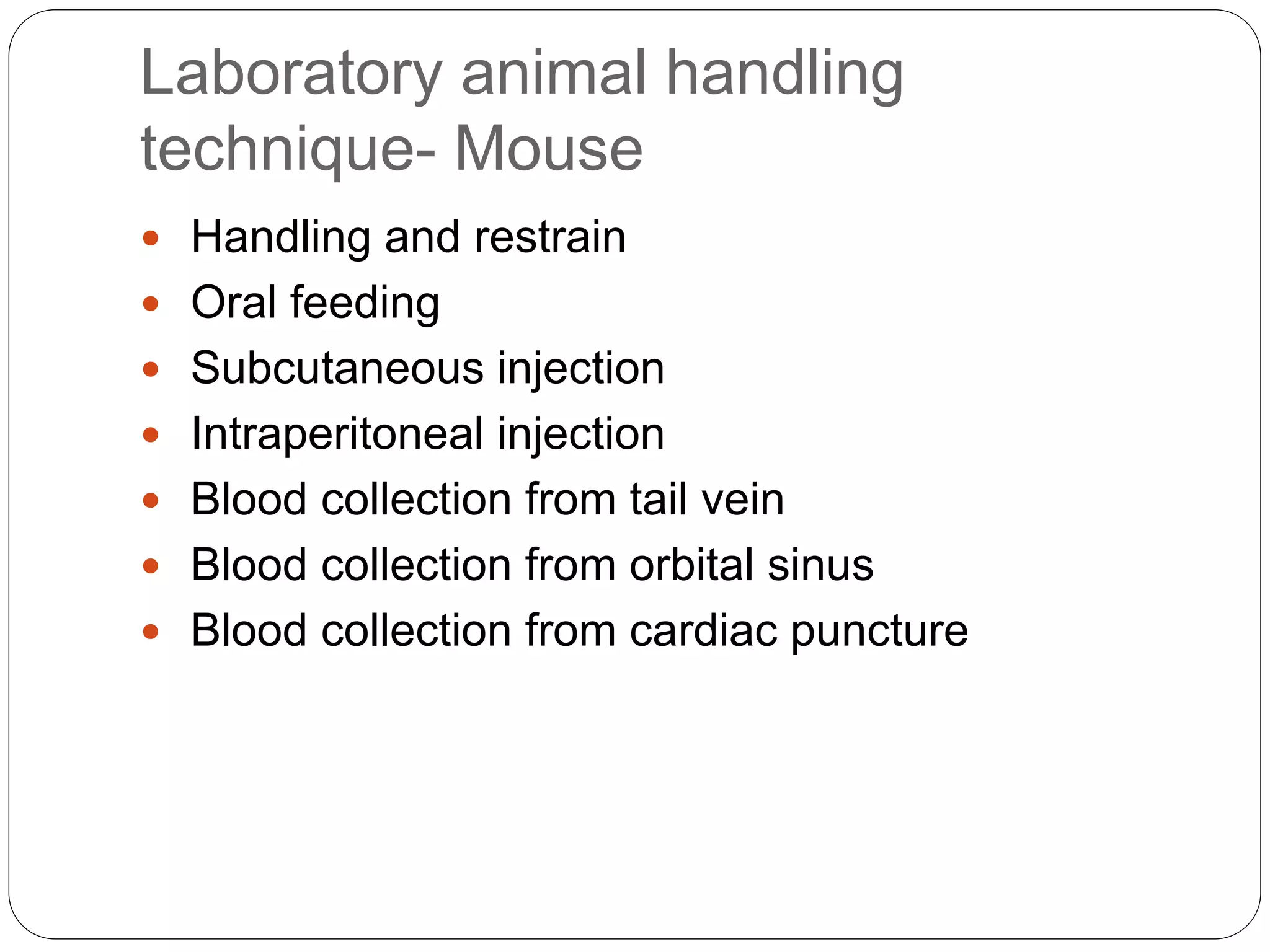 Animal Handling Techniques | PPTX
