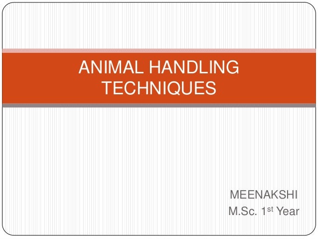 Animal Handling Techniques Animal Handling Techniques