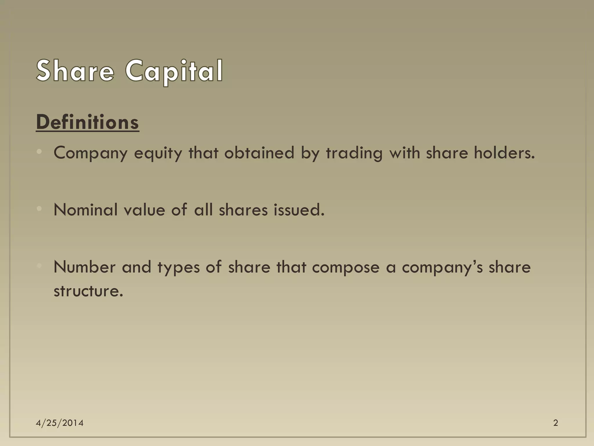 Types of share capital | PPTX
