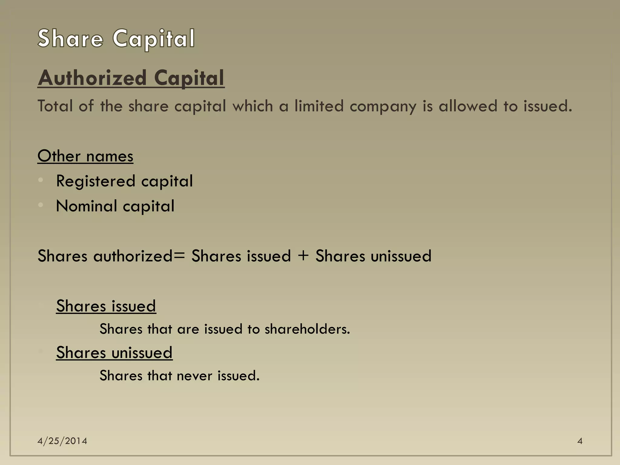 Types of share capital | PPTX