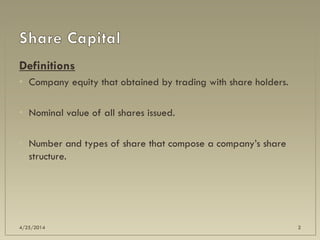 Types of share capital | PPTX
