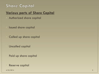 Types of share capital | PPTX