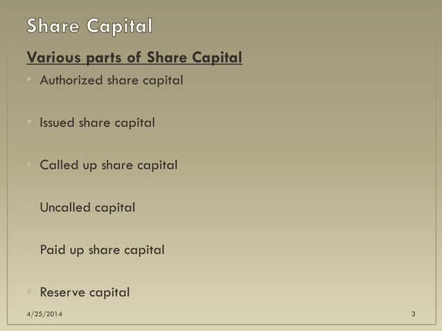 Types of share capital | PPTX