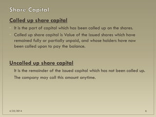 Types of share capital | PPTX