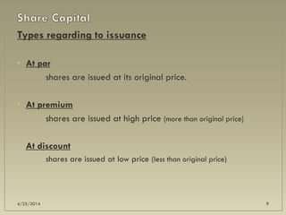 Types of share capital | PPTX