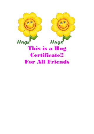 A Hug Certificate For You | PDF
