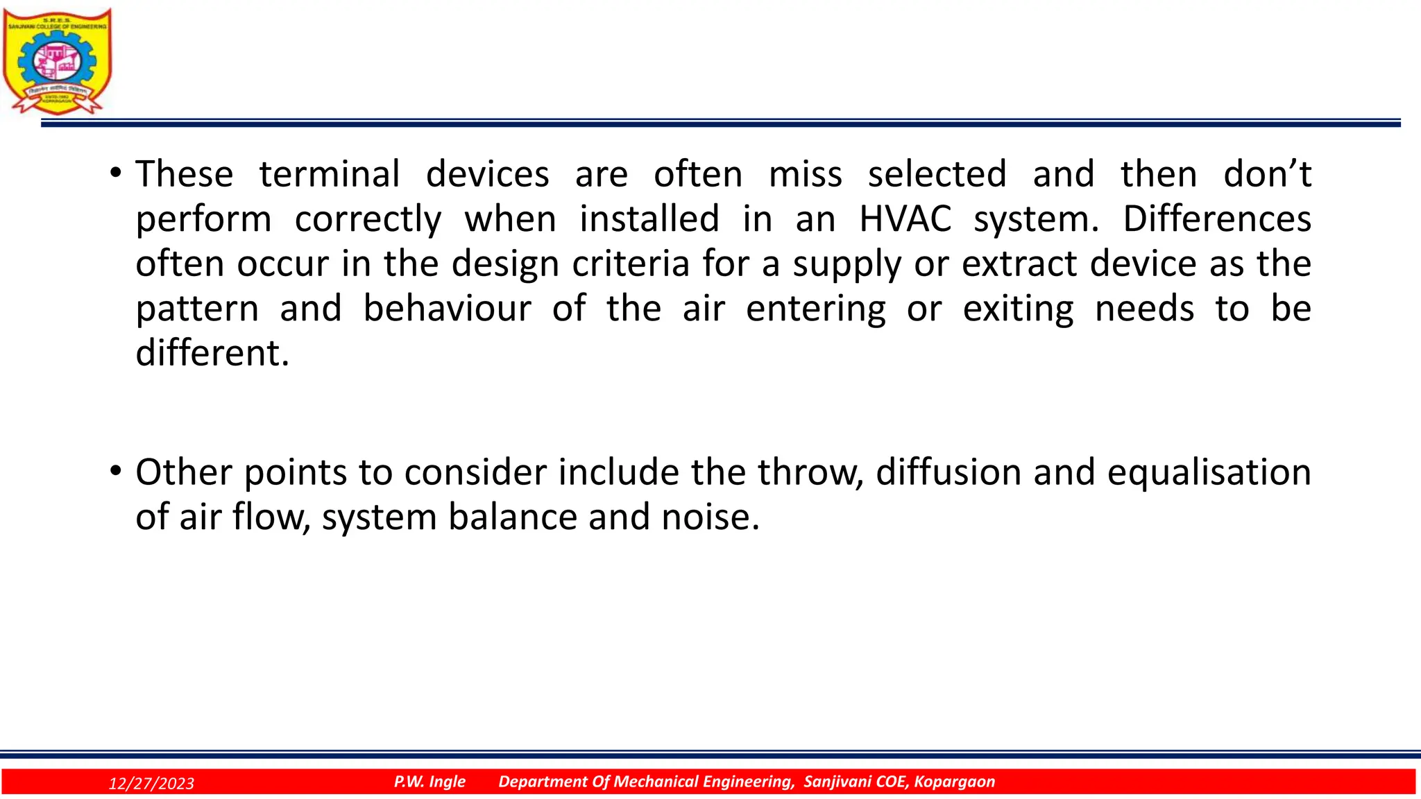 AHU HVAC.ppt Air Distribution Systems, HVAC | PPT