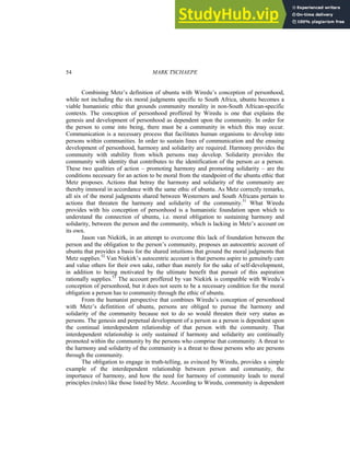 A Humanist Ethic Of Ubuntu Understanding Moral Obligation And Community ...