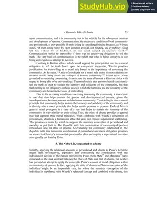 A Humanist Ethic Of Ubuntu Understanding Moral Obligation And Community ...