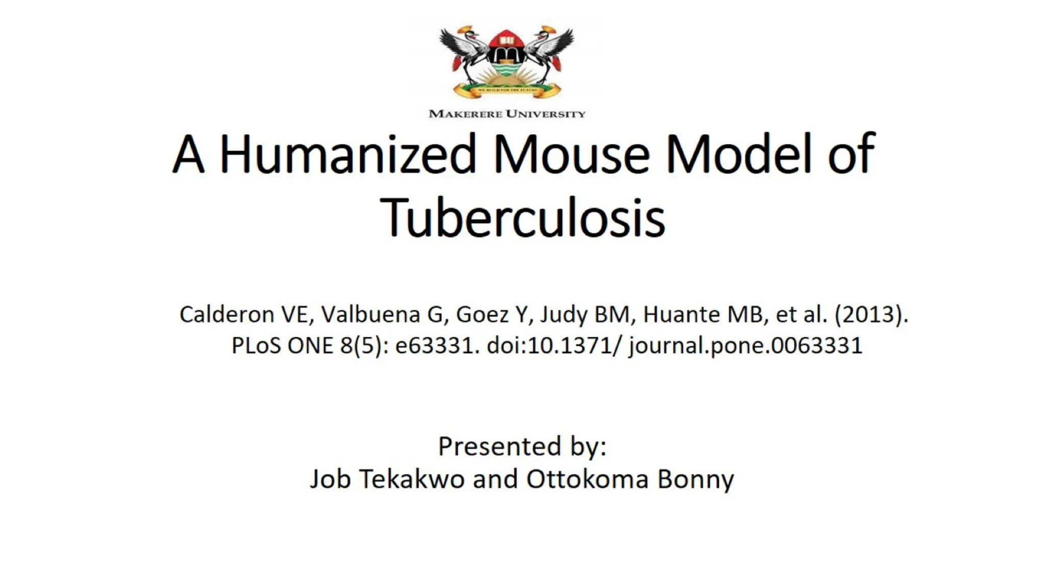 A Humanized Mouse Model of Tuberculosis.pptx