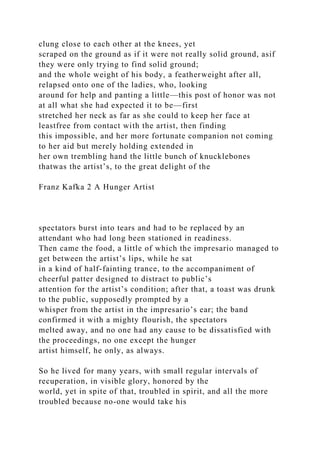 A Hunger ArtistFranz KafkaDuring these last decades the .docx