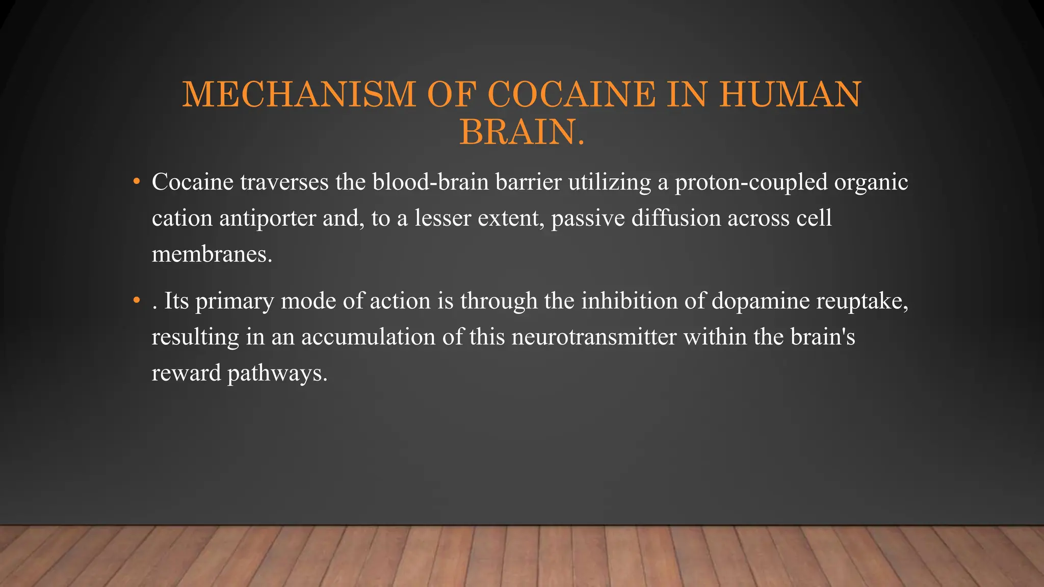 Cocaine mechanism in human brain & hazard. | PPT
