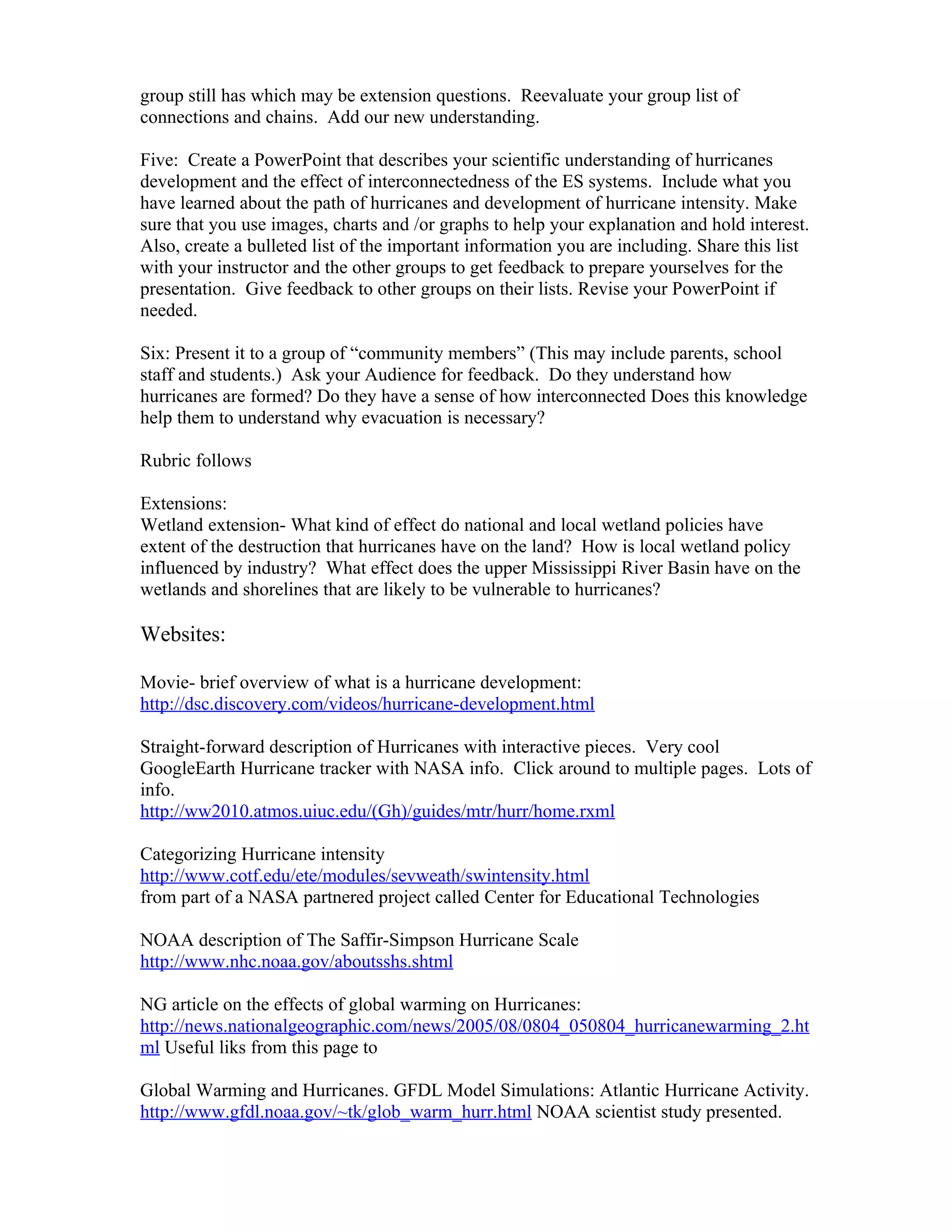 A Hurricane Global Warming Assignment | PDF