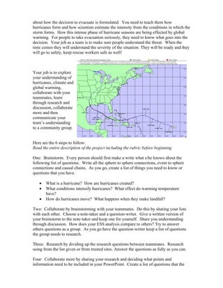 A Hurricane Is Coming Assignment | PDF