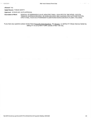 Letters to Department of Buildings regarding After-Hours Variance ...